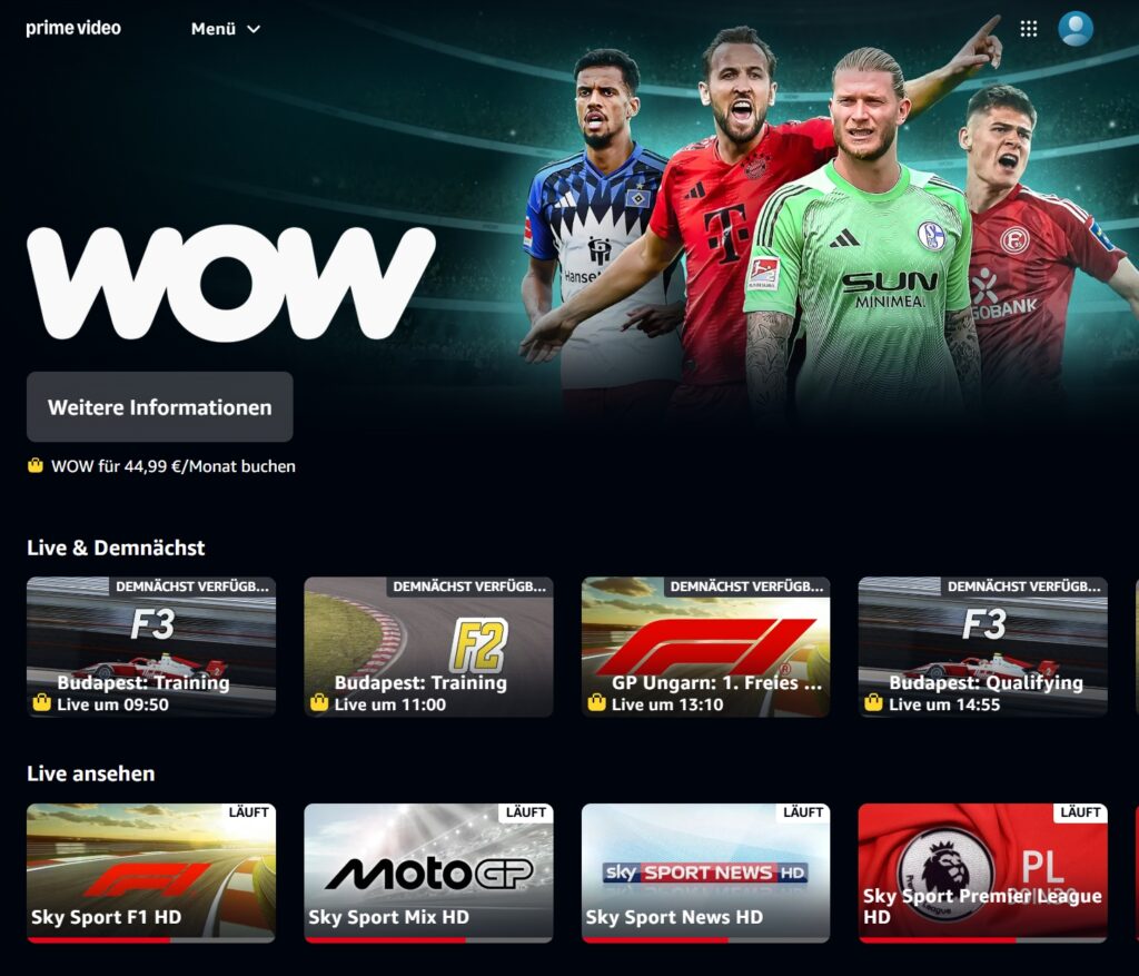 WOW als Prime Video Channel ab 5,98€ buchen - So geht's